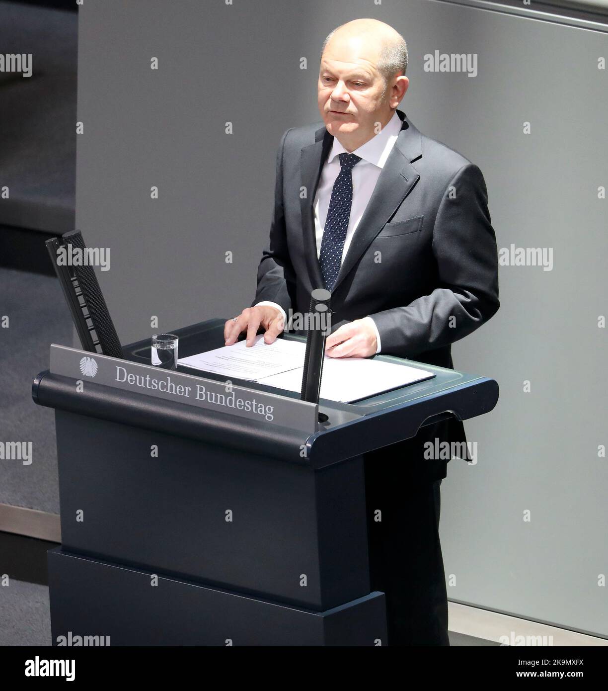 Berlin, Germany, October 20, 2022. German Chancellor Olaf Scholz during ...