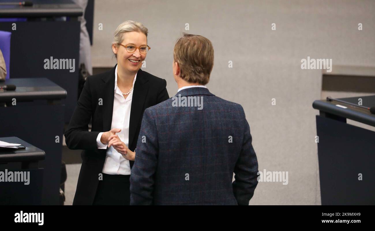Berlin, Germany, October 20, 2022. Dr. Alice Weidel, Chairwoman of the ...