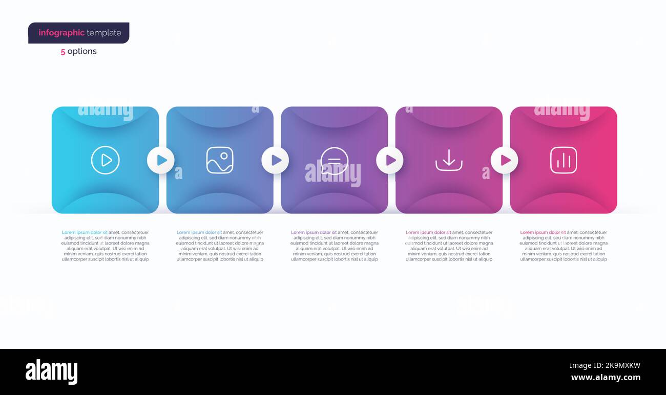 Abstract vector gradient minimalistic infographic template composed of ...