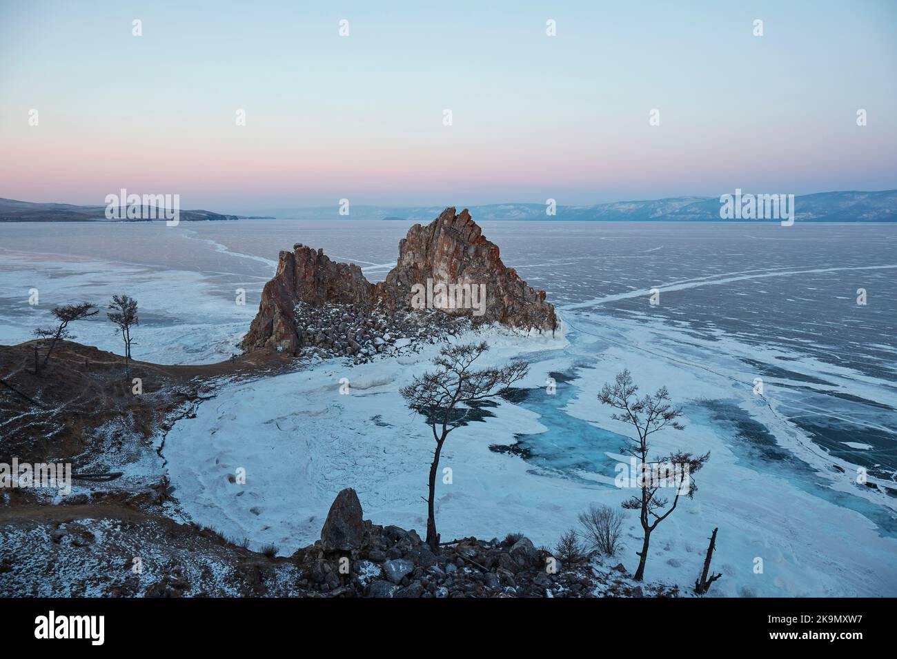 Olchon island, lake Baikal in winter Stock Photo - Alamy