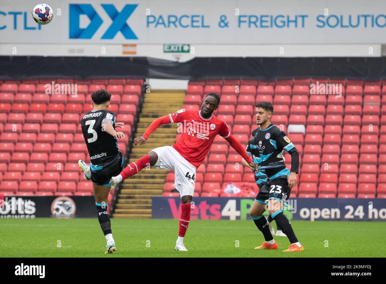 Devante Cole #44 of Barnsley in action during the Sky Bet League 1 ...