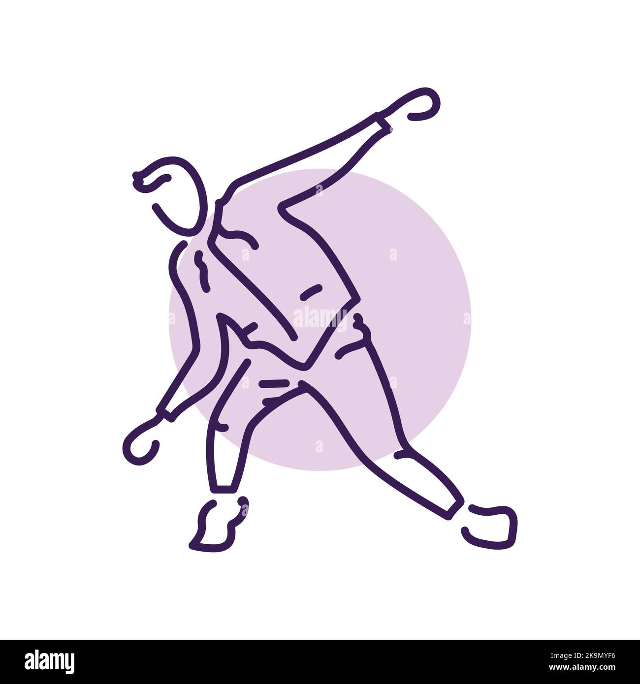 Man dancing hip hop color line icon. Contemporary dance Stock Vector ...