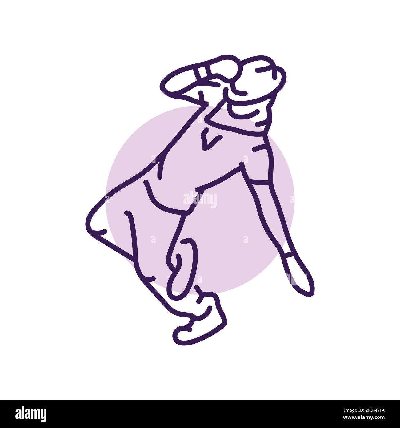 Man dancing hip hop color line icon. Contemporary dance Stock Vector ...