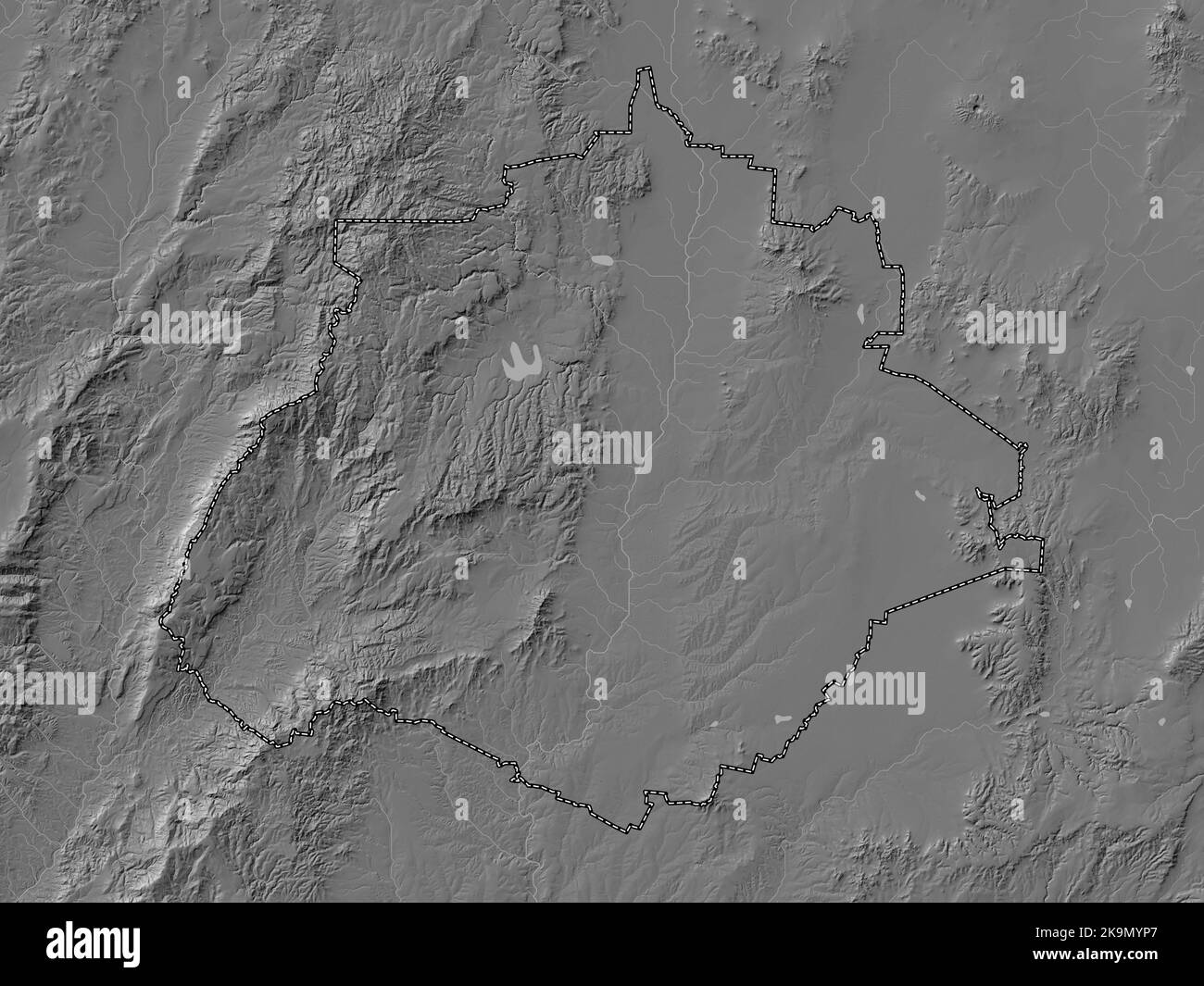 Aguascalientes, state of Mexico. Bilevel elevation map with lakes and ...