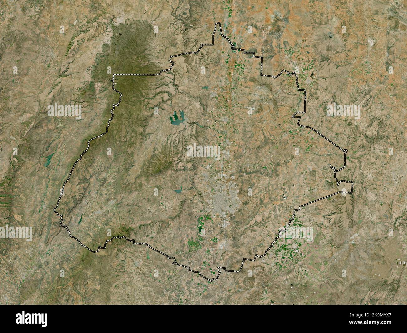 Aguascalientes, state of Mexico. High resolution satellite map Stock ...