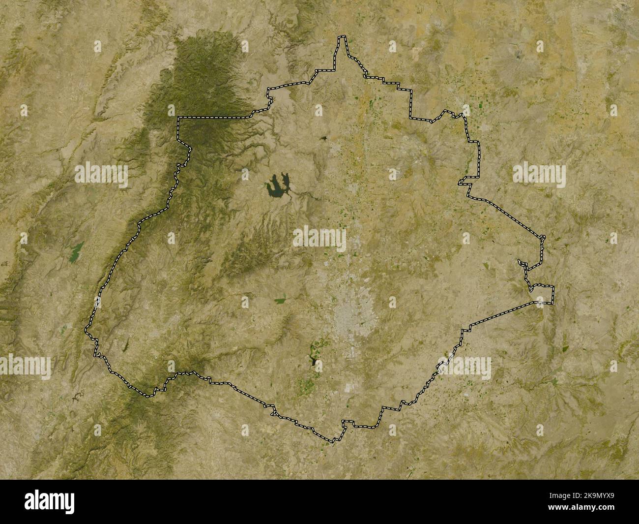 Aguascalientes, state of Mexico. Low resolution satellite map Stock ...