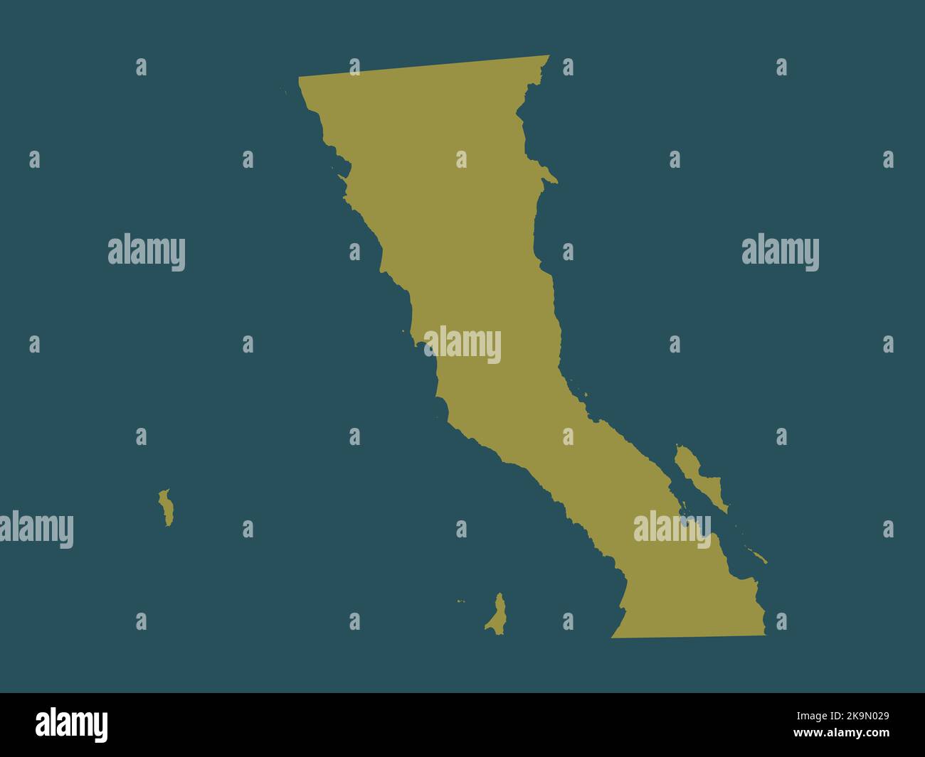 Baja California, state of Mexico. Solid color shape Stock Photo - Alamy