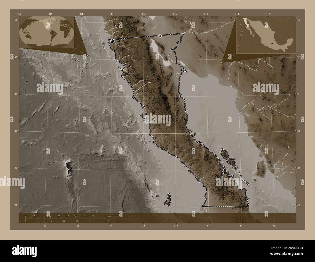 Mexicali map hi-res stock photography and images - Alamy