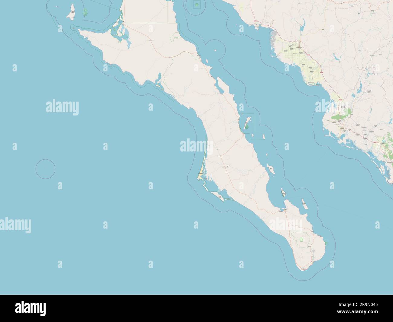 Baja California Sur, state of Mexico. Open Street Map Stock Photo - Alamy
