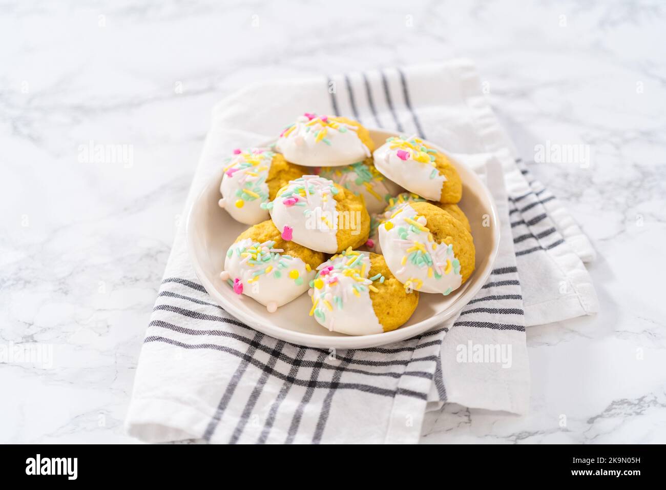 Easter Lemon Cookies with White Chocolate Stock Photo - Alamy