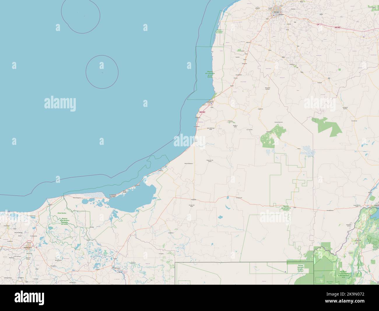 Campeche, state of Mexico. Open Street Map Stock Photo - Alamy