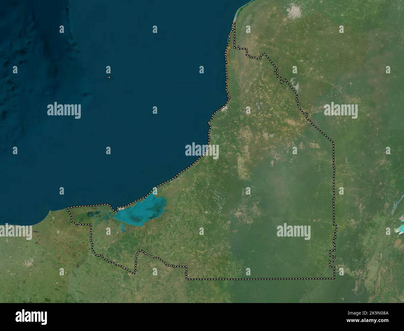 Campeche, state of Mexico. Low resolution satellite map Stock Photo - Alamy