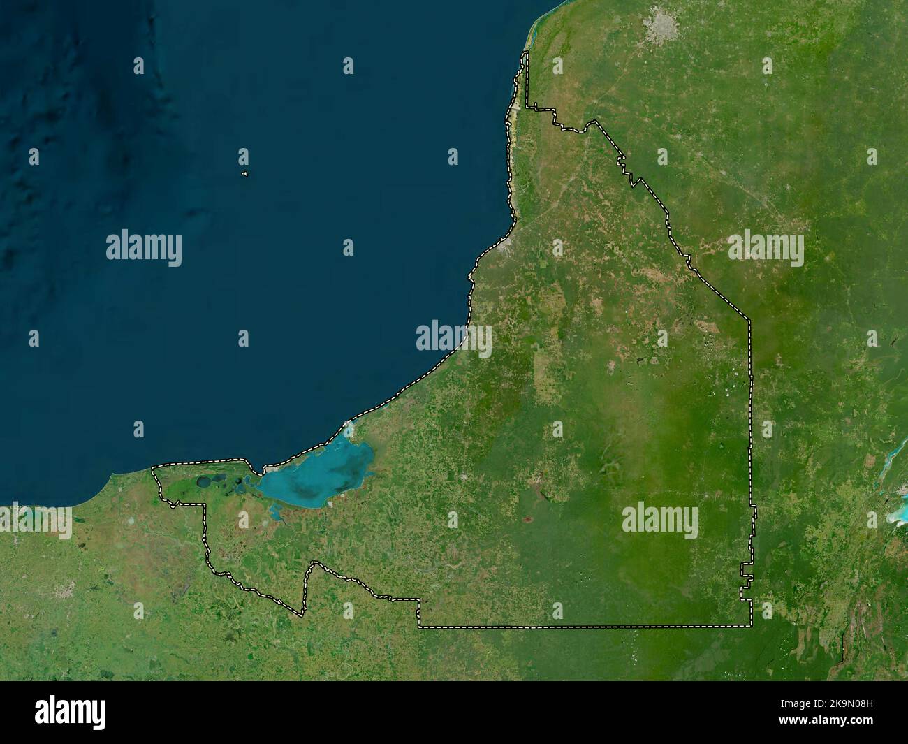 Campeche, state of Mexico. High resolution satellite map Stock Photo ...