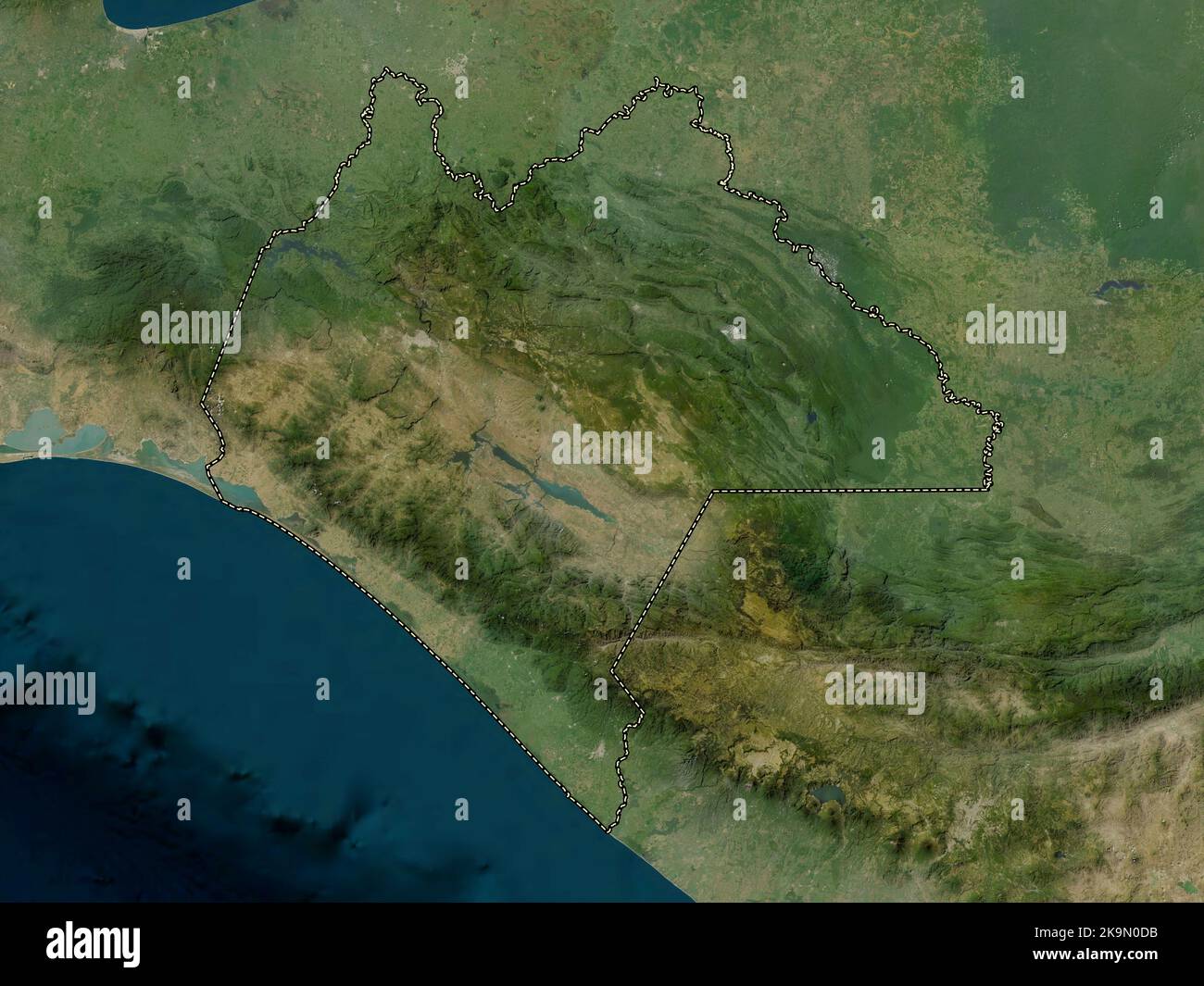 Chiapas, state of Mexico. Low resolution satellite map Stock Photo - Alamy
