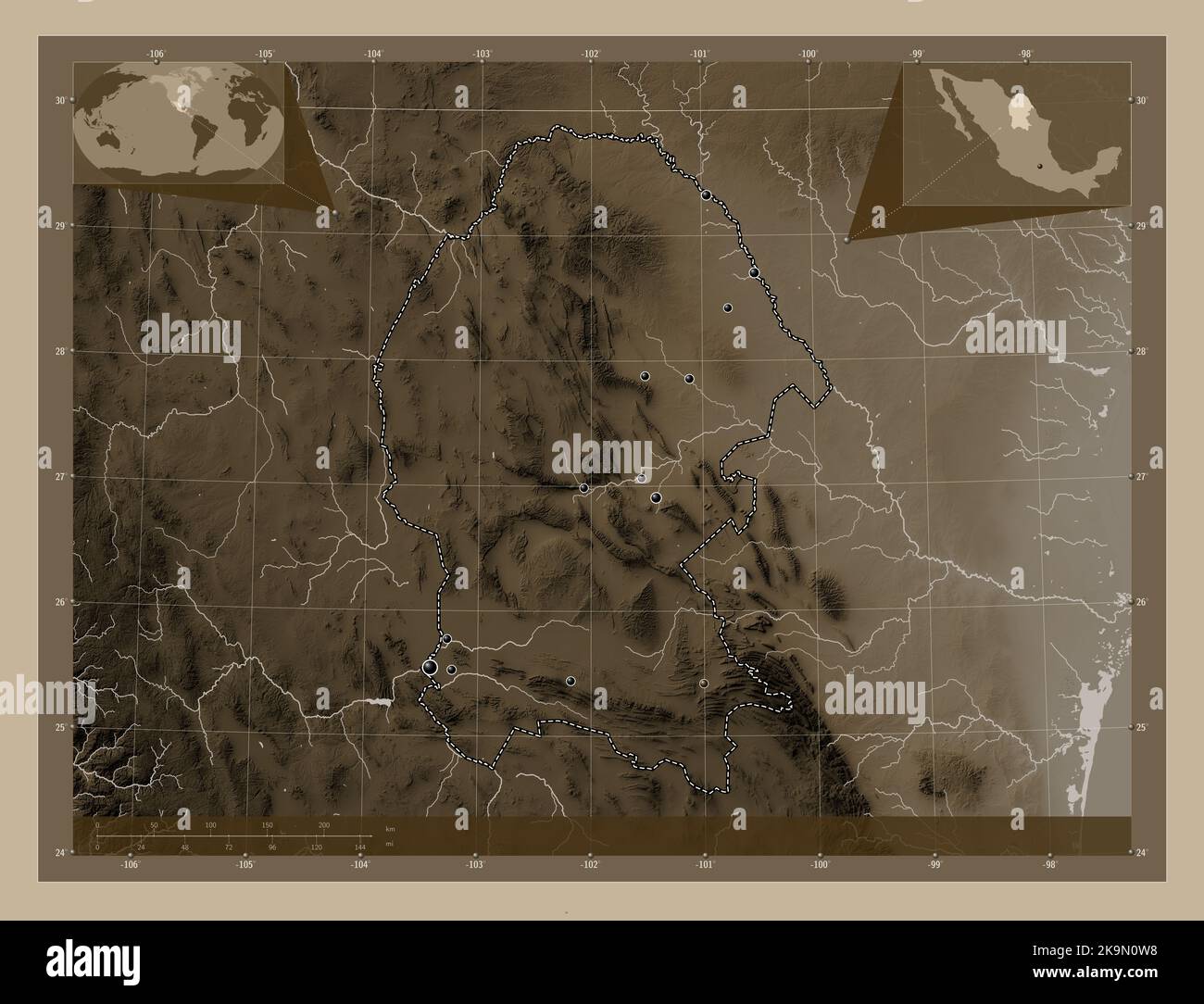 Map of saltillo mexico hi-res stock photography and images - Alamy