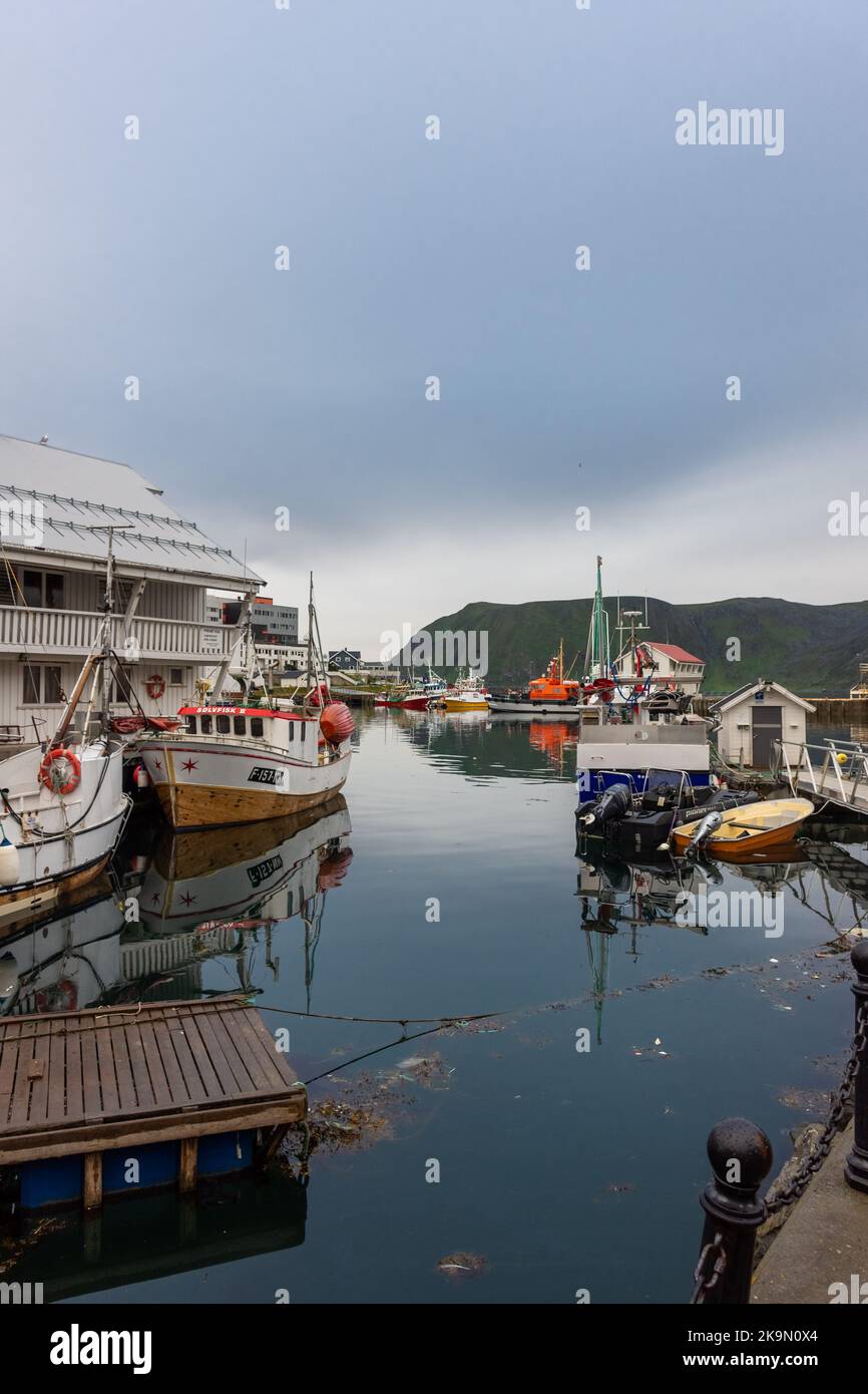 Honningsvag, Norway, 13 August 2022: The harbor of Honningsvag ...