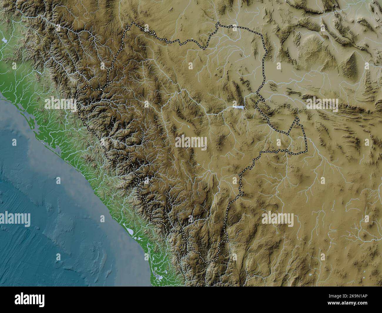 Durango, state of Mexico. Elevation map colored in wiki style with ...