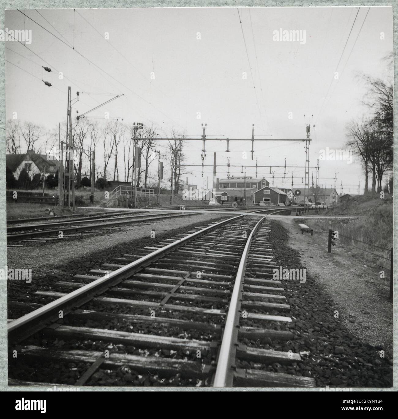 Railway crossing at Kågeröd on the line between Axelvold and Billesholm ...