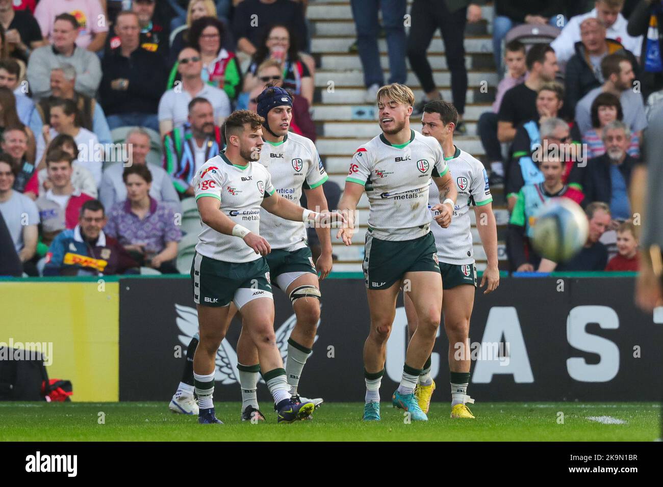 London, UK. 29th Oct, 2022. EDITORIAL USE ONLY London Irish's Ollie ...