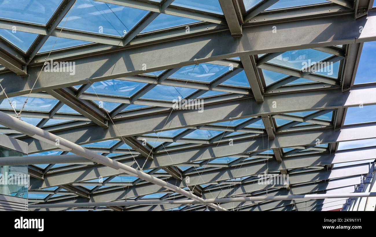 Details of structural elements for a glass roof construction Stock ...