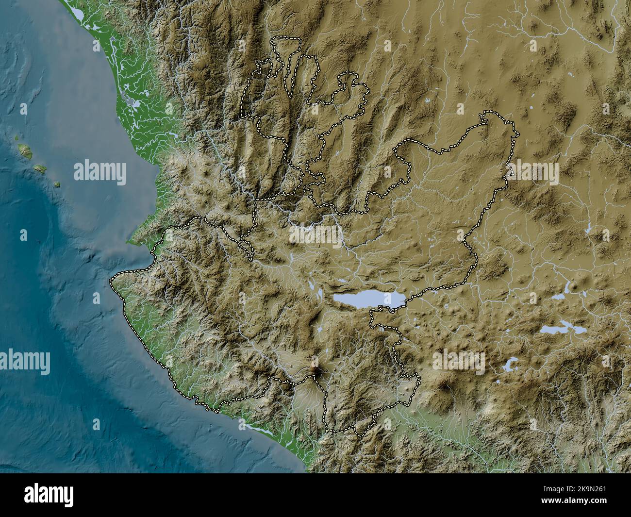 Jalisco, state of Mexico. Elevation map colored in wiki style with ...