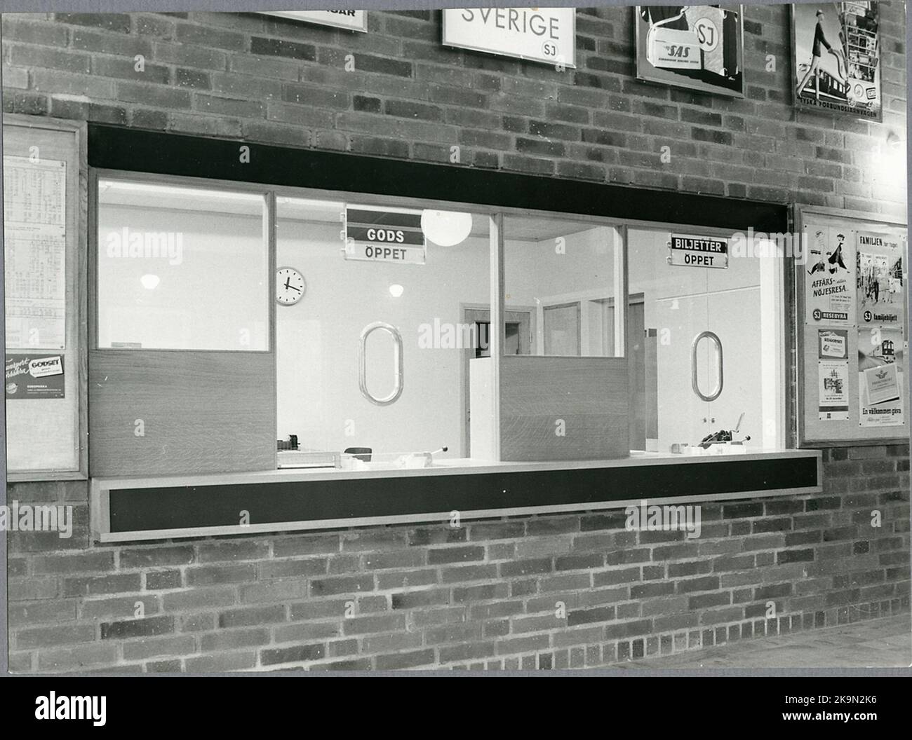 The waiting room and ticket expedition in Lessebo Stationshuset Stock ...