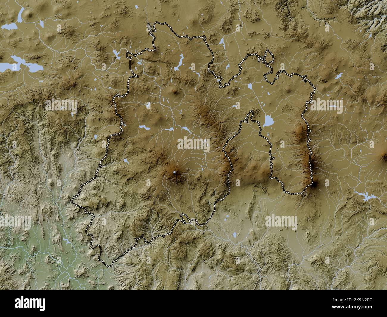 Mexico, state of Mexico. Elevation map colored in wiki style with lakes ...