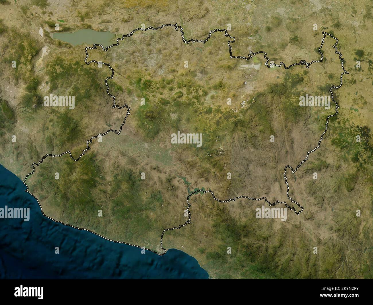 Michoacan, state of Mexico. Low resolution satellite map Stock Photo ...