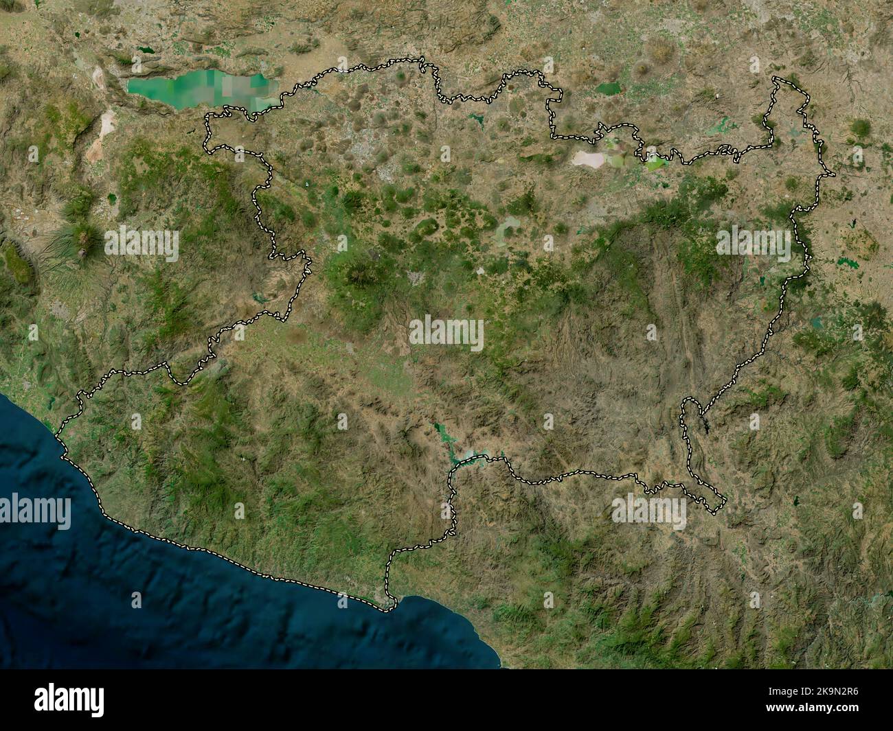Michoacan, state of Mexico. High resolution satellite map Stock Photo ...