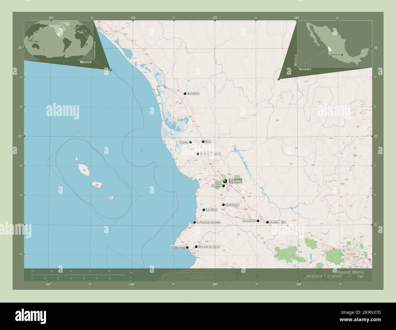 Tepic mexico map hi-res stock photography and images - Alamy