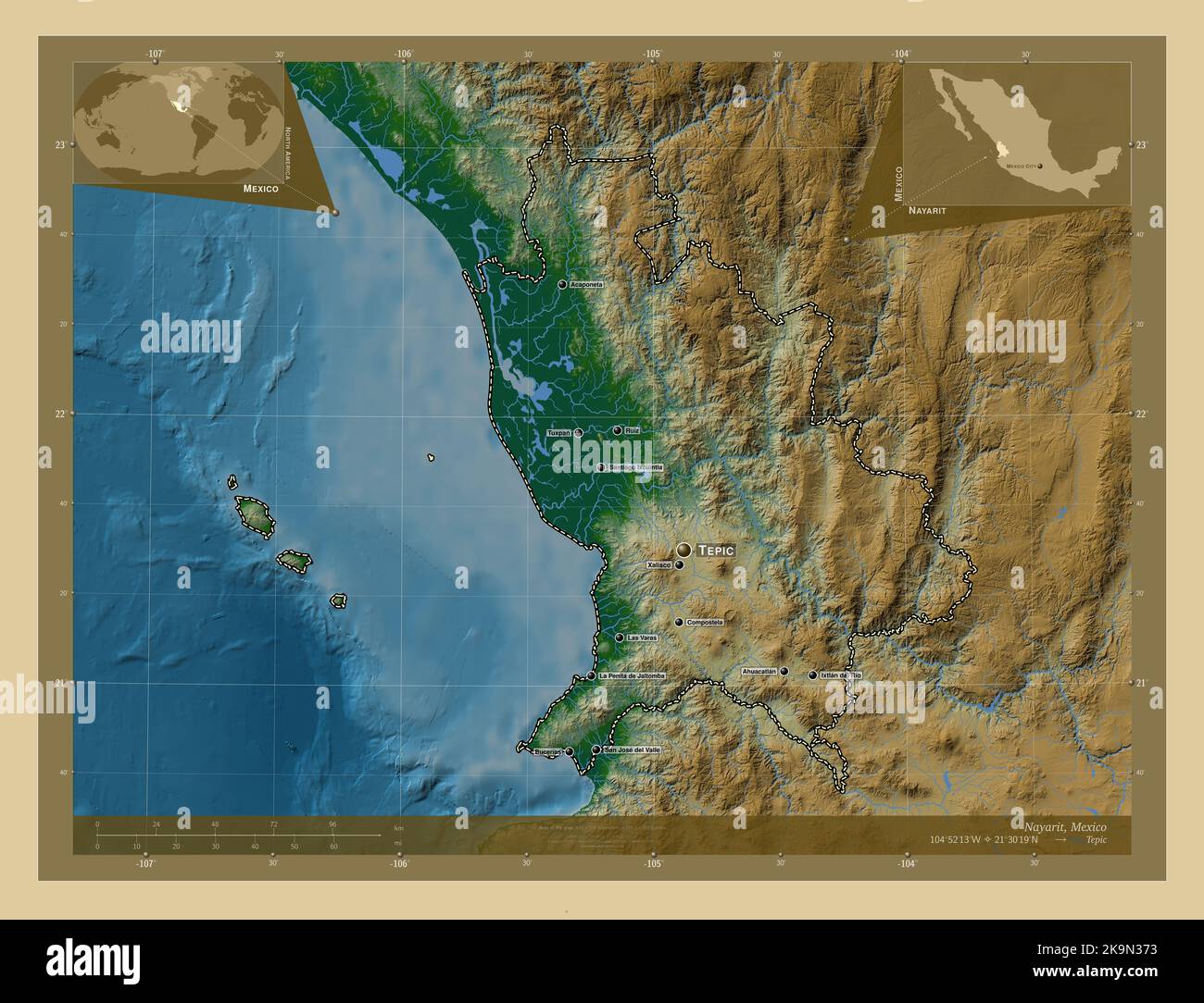 Tepic mexico map hi-res stock photography and images - Alamy