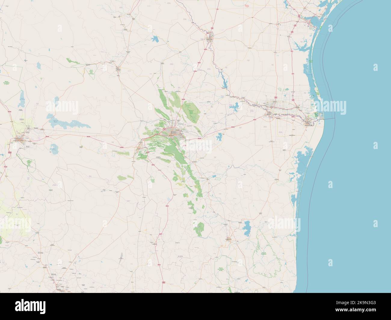 Nuevo Leon, state of Mexico. Open Street Map Stock Photo - Alamy