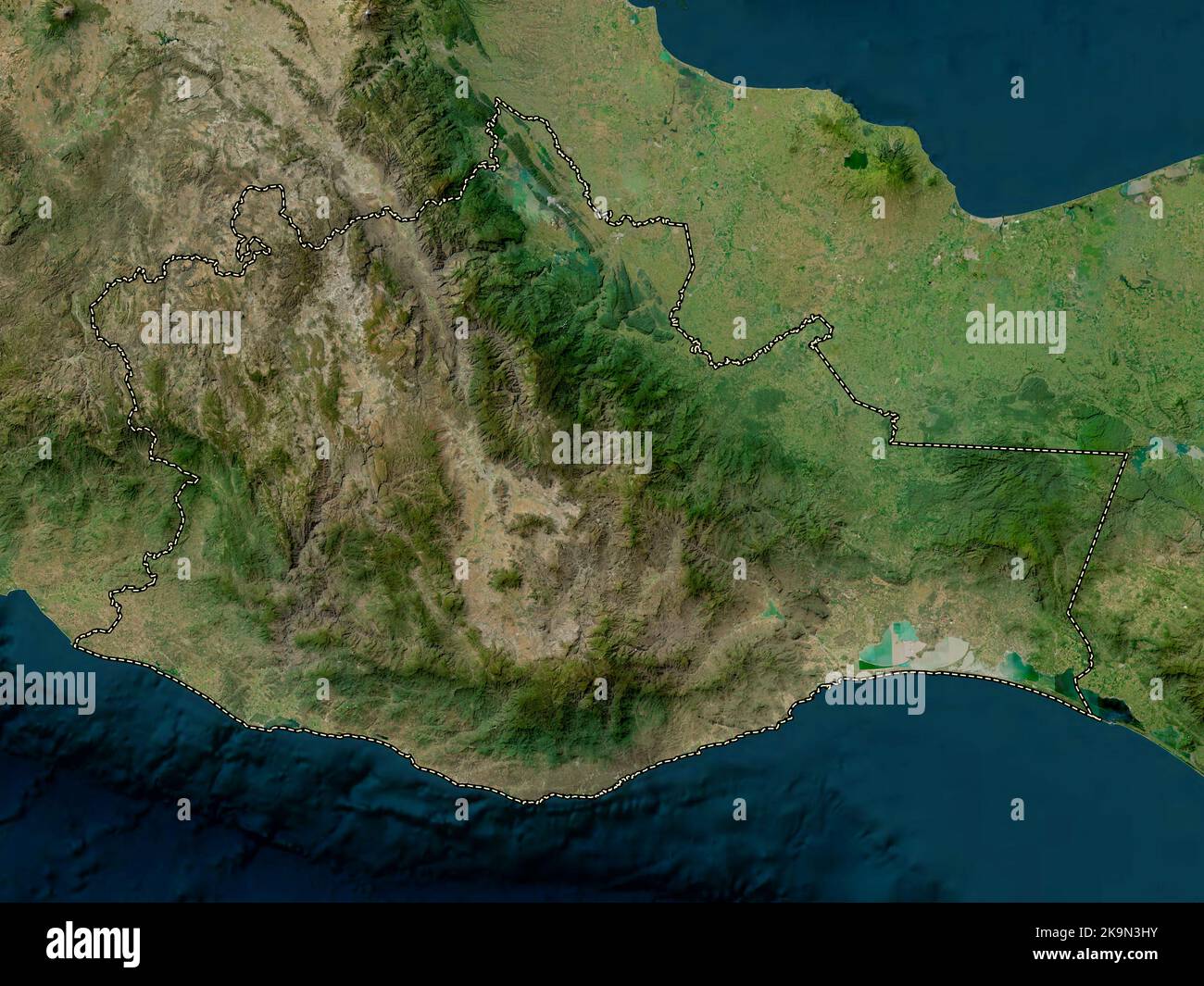 Oaxaca, state of Mexico. High resolution satellite map Stock Photo - Alamy