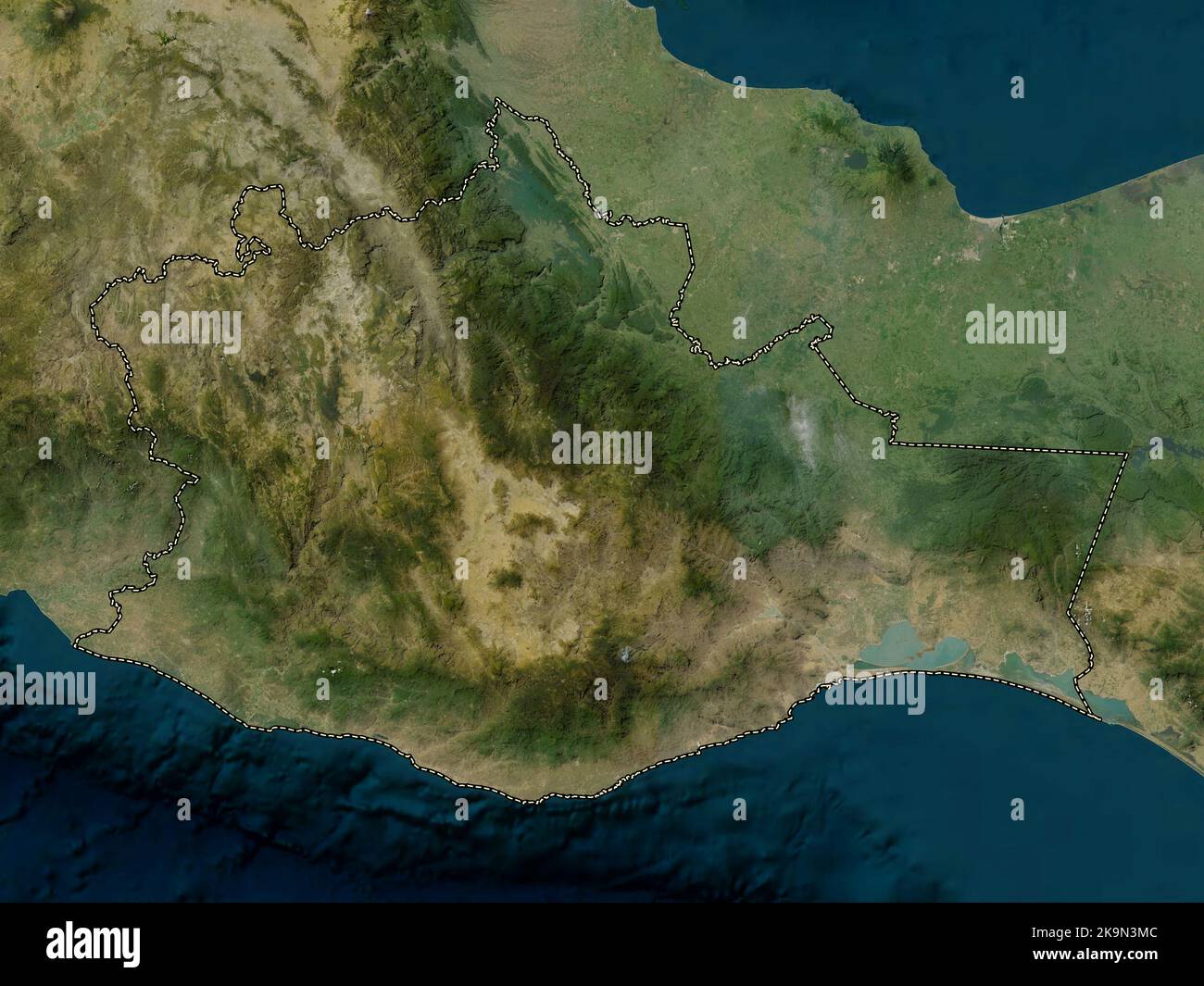 Oaxaca, state of Mexico. Low resolution satellite map Stock Photo - Alamy