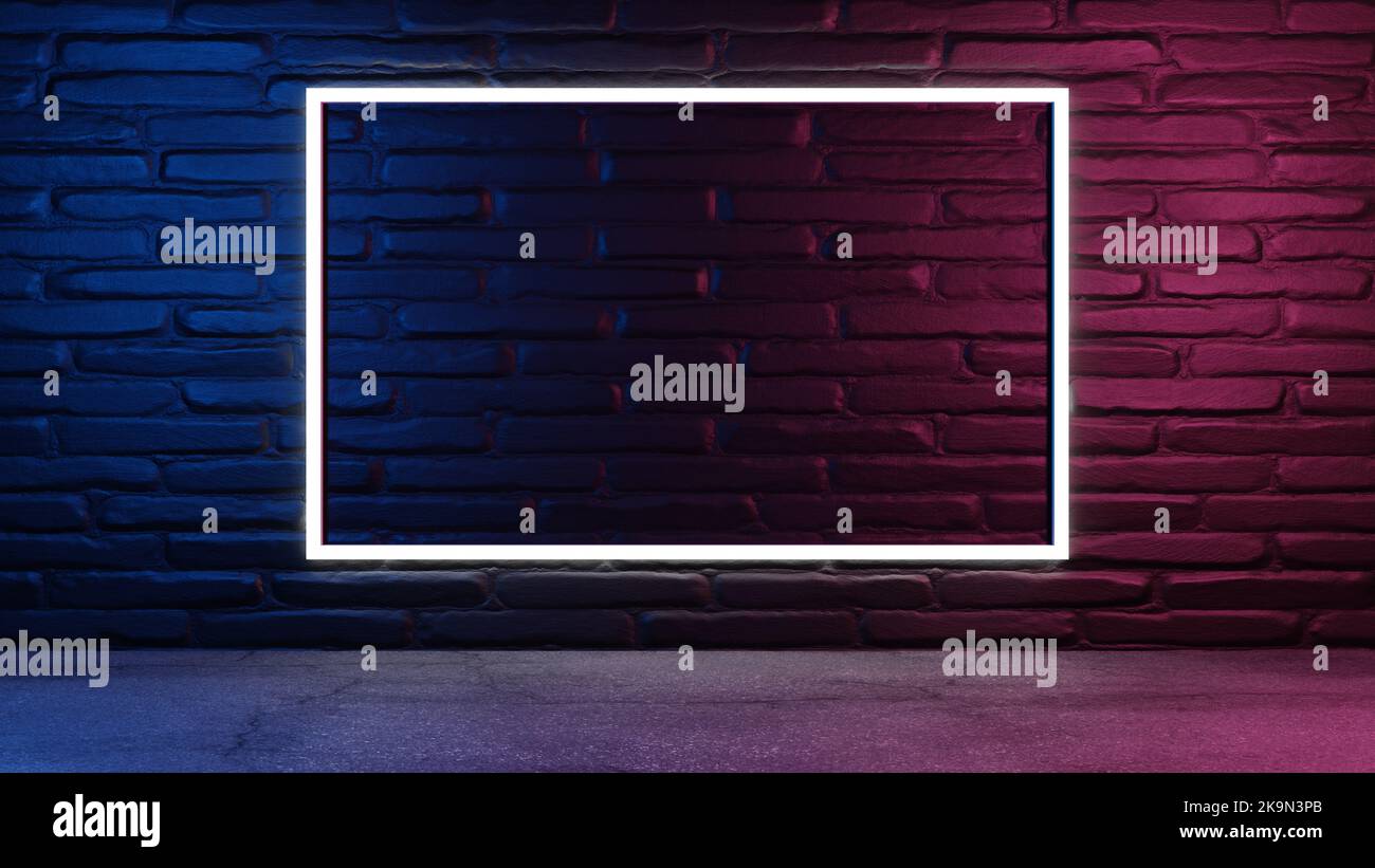 empty space in club light background 3d rendering, empty frame for ...