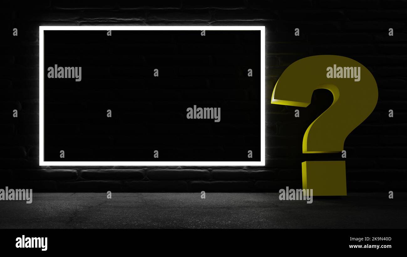 empty space for answer FAQ in business 3d render background, copy space ...