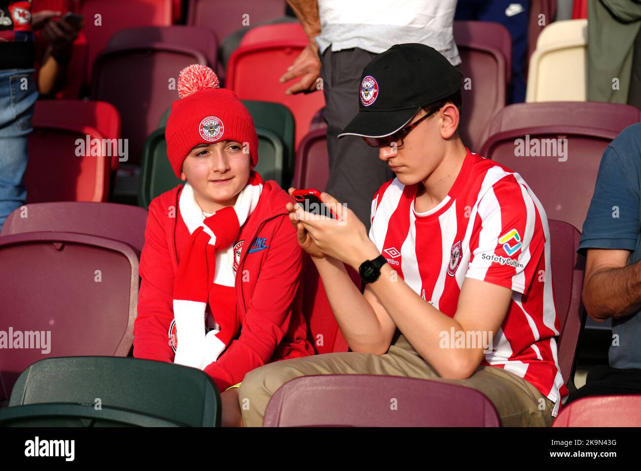 Brentford fans in the stands during the Premier League match at the ...