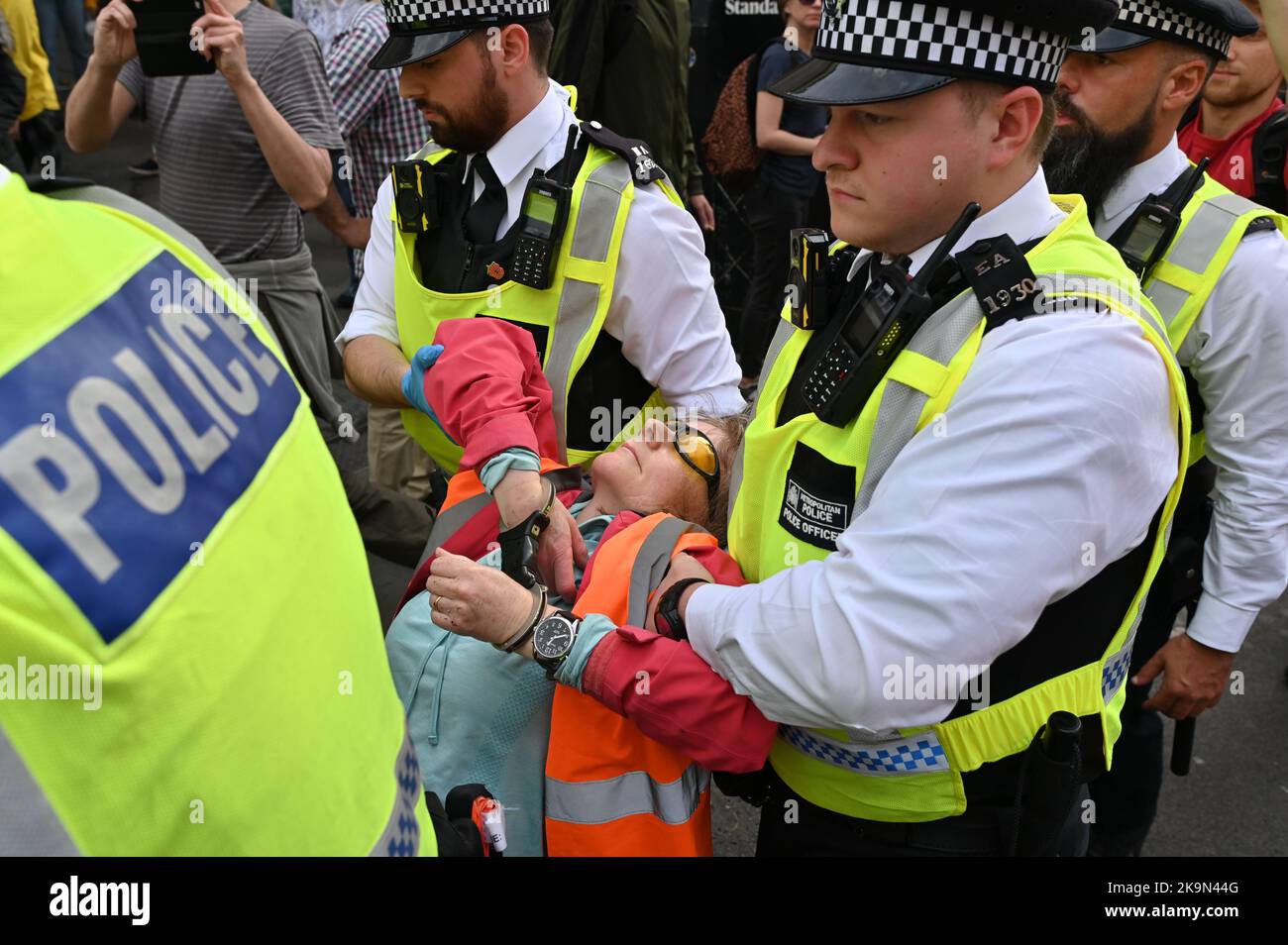 London, UK. 29 October 2022. Just Stop Oil activists continue its daily ...