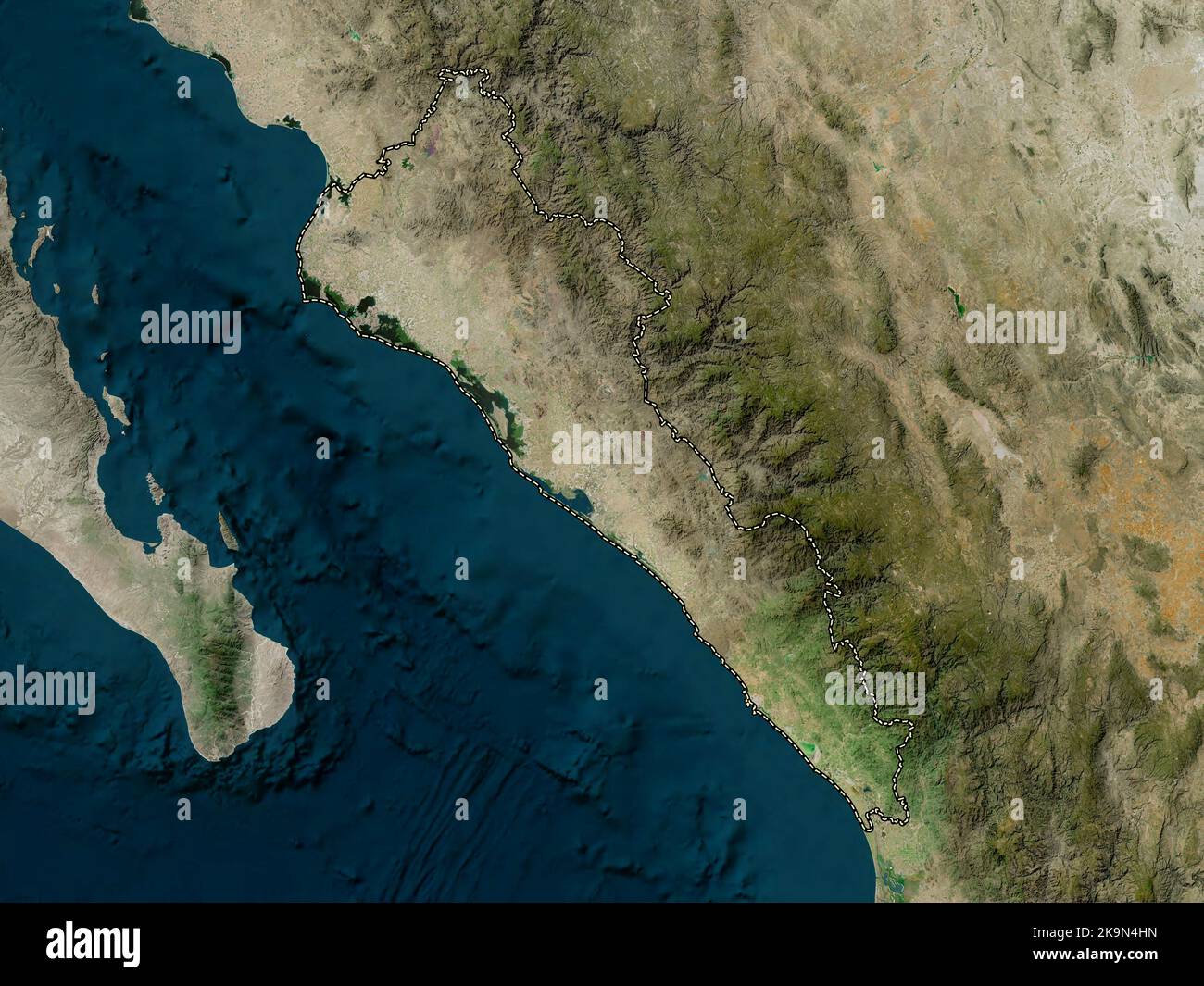 Sinaloa, state of Mexico. High resolution satellite map Stock Photo - Alamy
