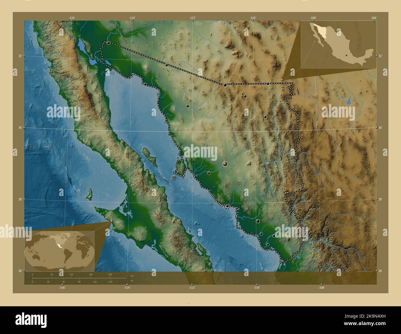 Physical Map Of Mexico With Rivers