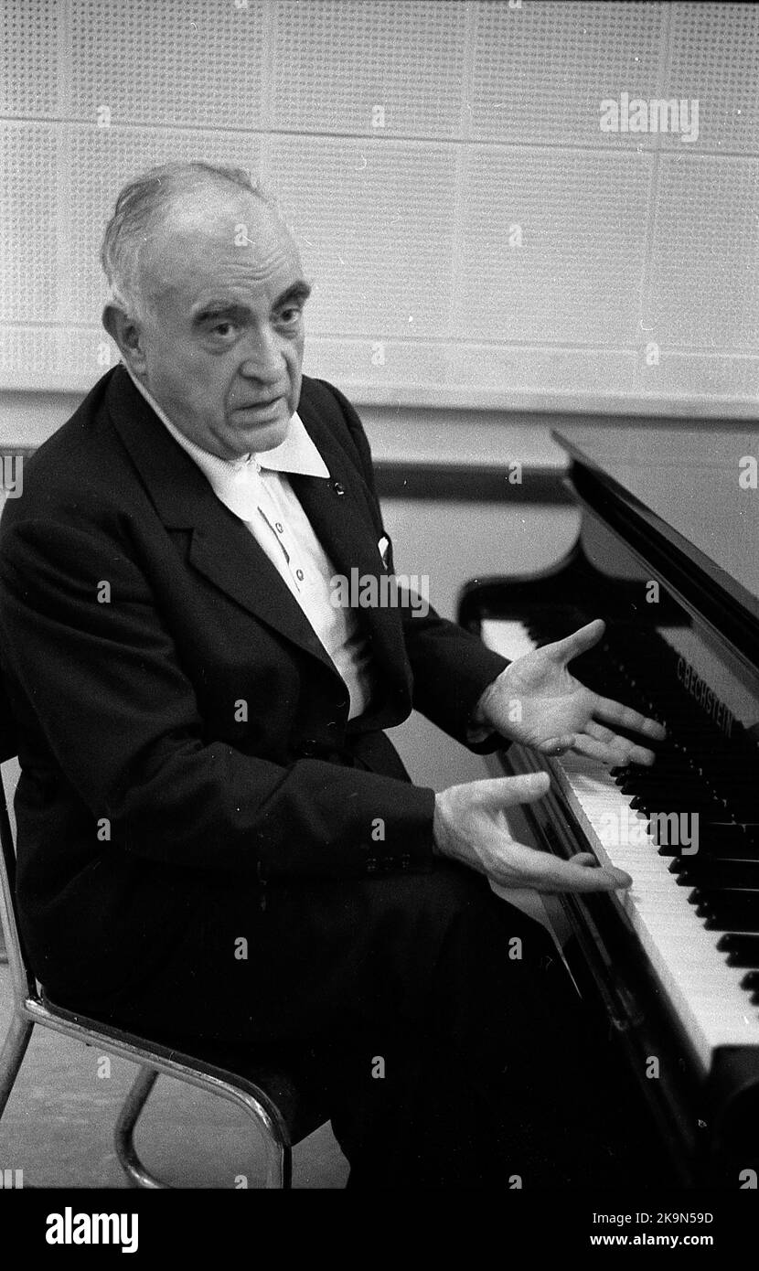 Carlos Chávez, Mexican composer during an interview, before performing ...