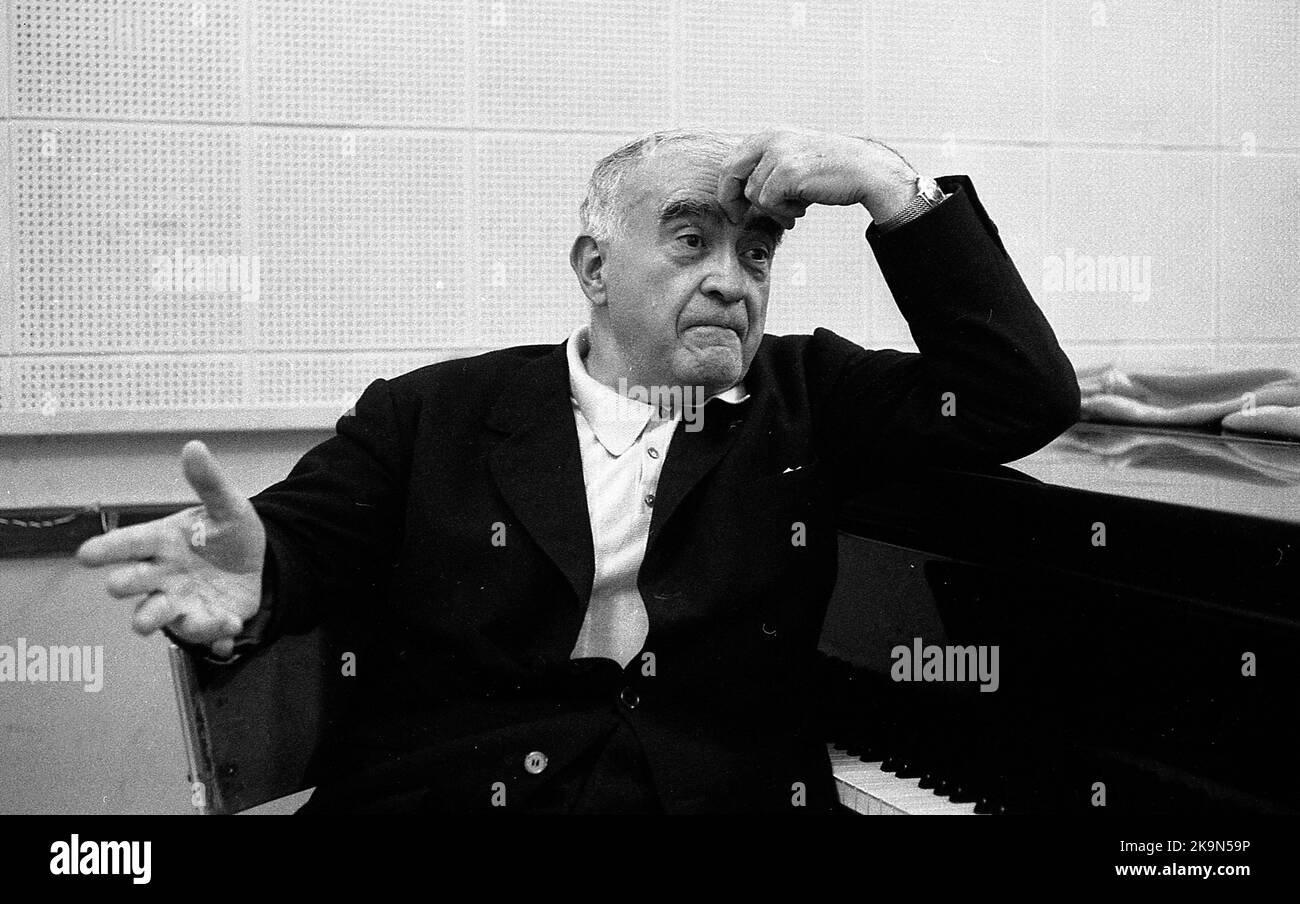 Carlos Chávez, Mexican composer during an interview, before performing ...