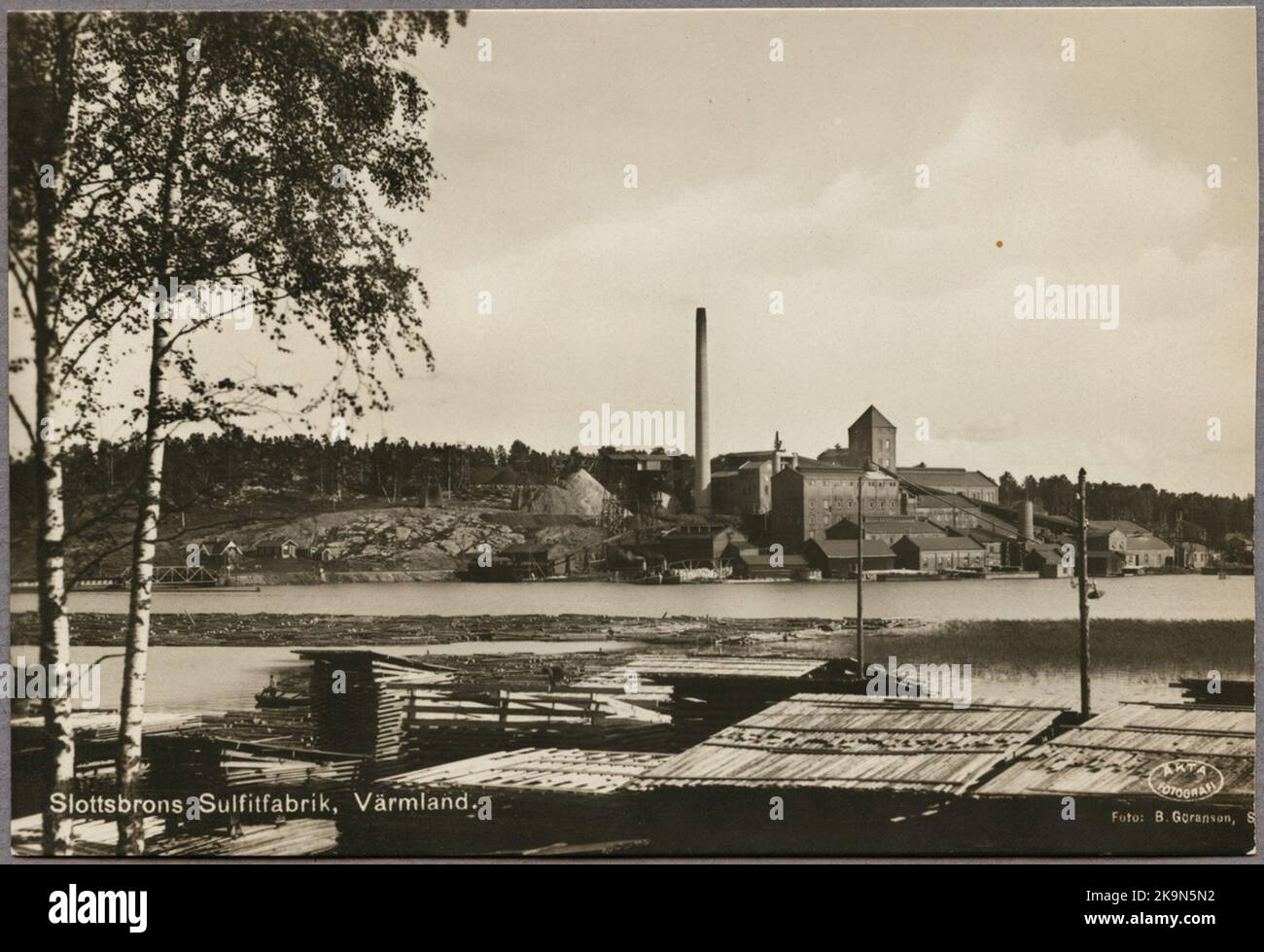 Paper mass factory in the Slottsbron Stock Photo - Alamy