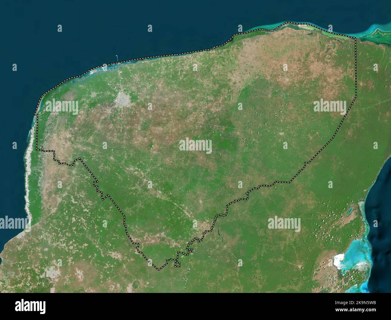Yucatan, state of Mexico. High resolution satellite map Stock Photo - Alamy