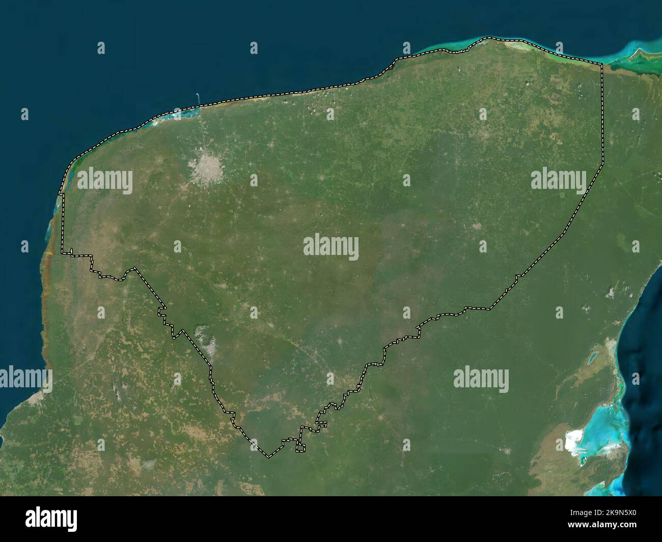 Yucatan, state of Mexico. Low resolution satellite map Stock Photo - Alamy