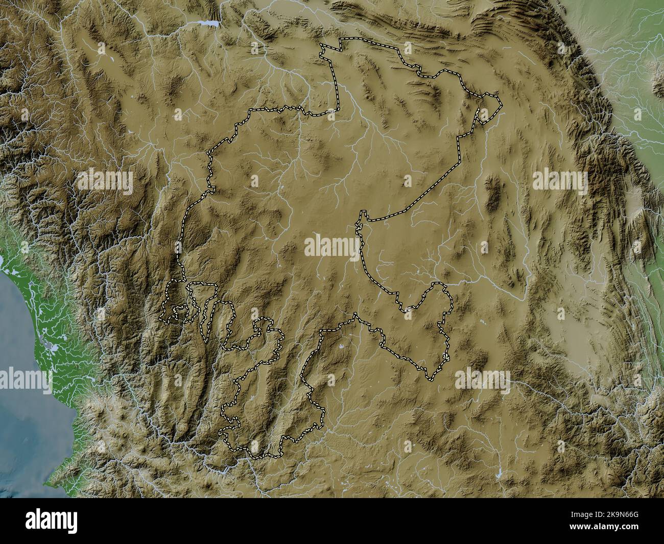 Zacatecas, state of Mexico. Elevation map colored in wiki style with ...