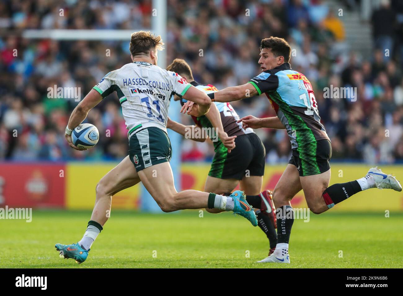 EDITORIAL USE ONLY London Irish's Ollie Hassell-Collins with Harlequins ...