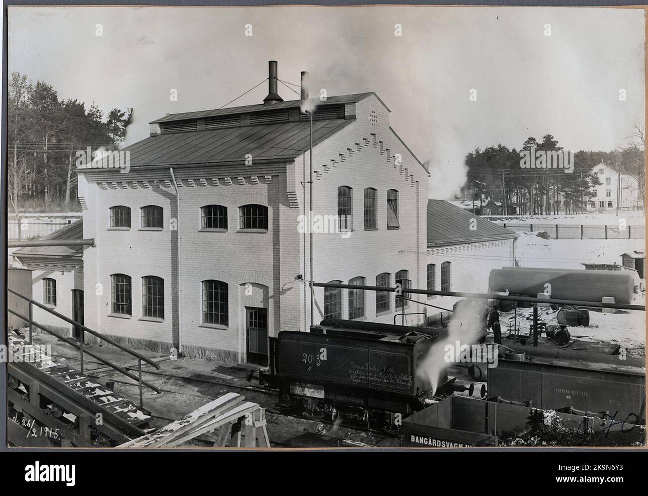Construction of locomotive station. The gas plant, the main building ...