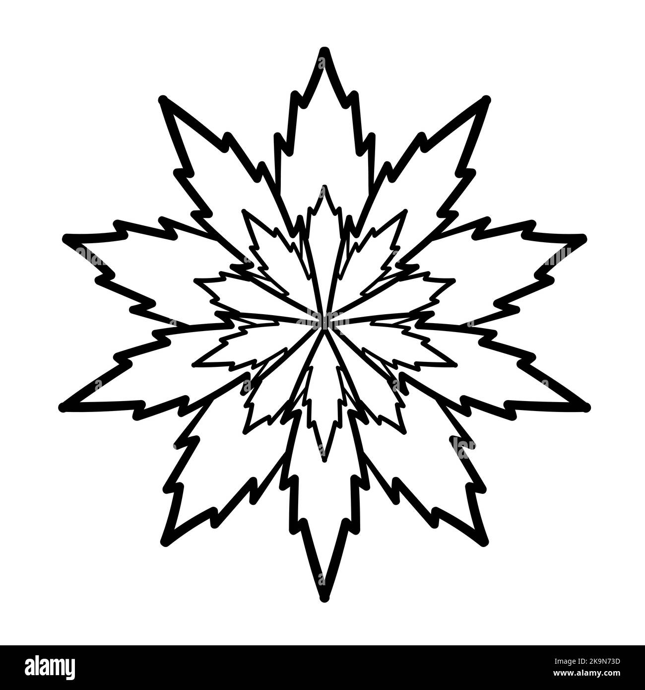 Snowflake. Vector ornate design element. Coloring book page Stock ...