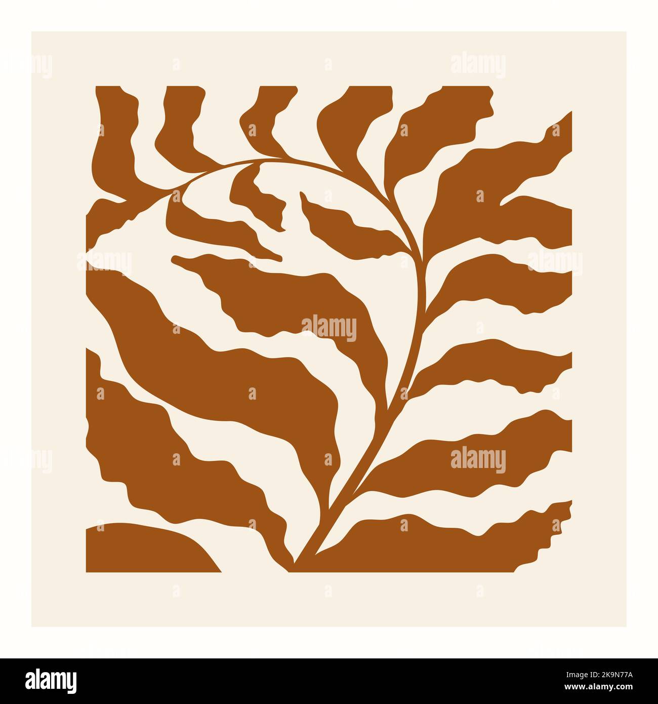 Abstract brown square leaf illustration template Stock Vector Image ...